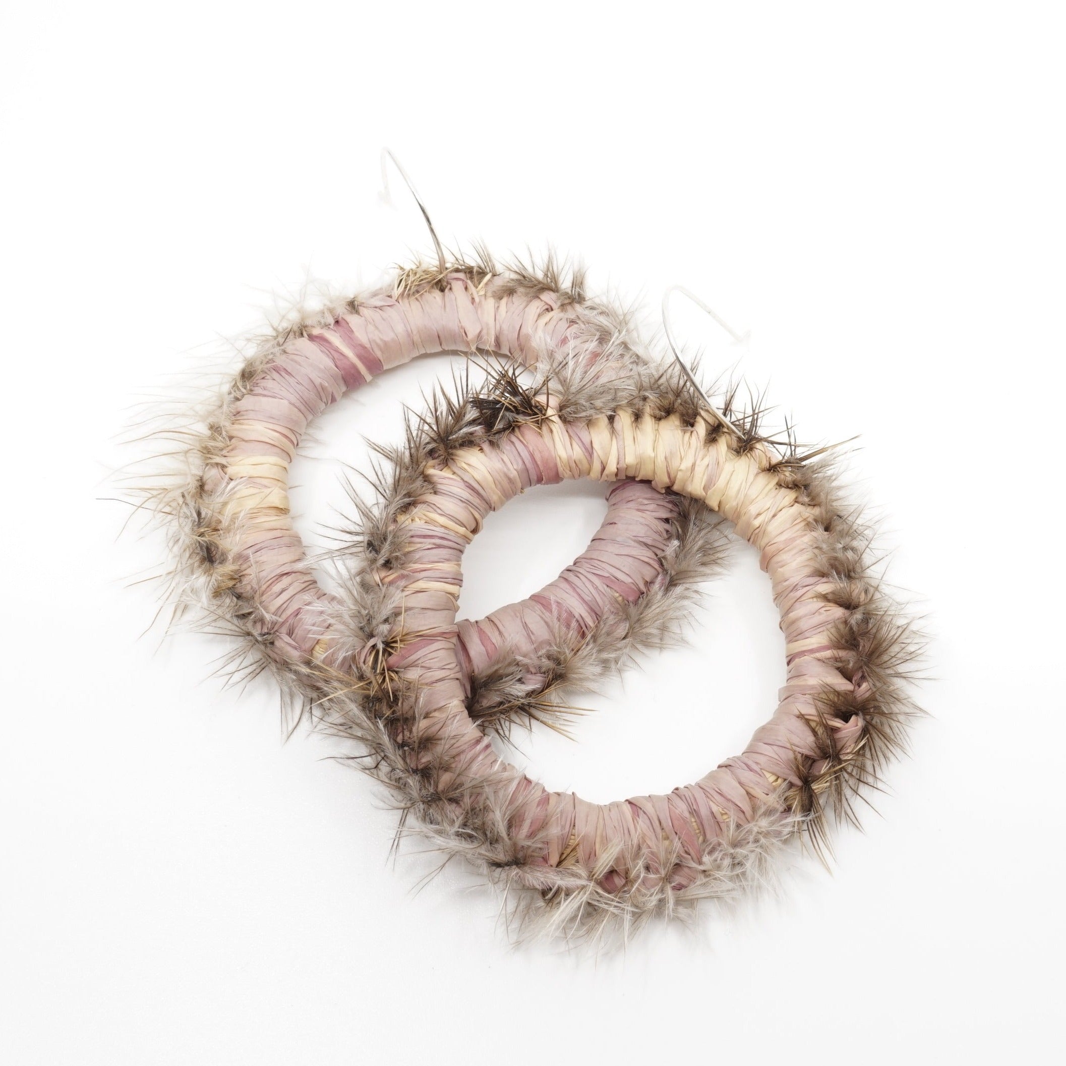 Mulla Mulla Flower Emu Feather Raffia Hoop Earrings – Ange Jeffery